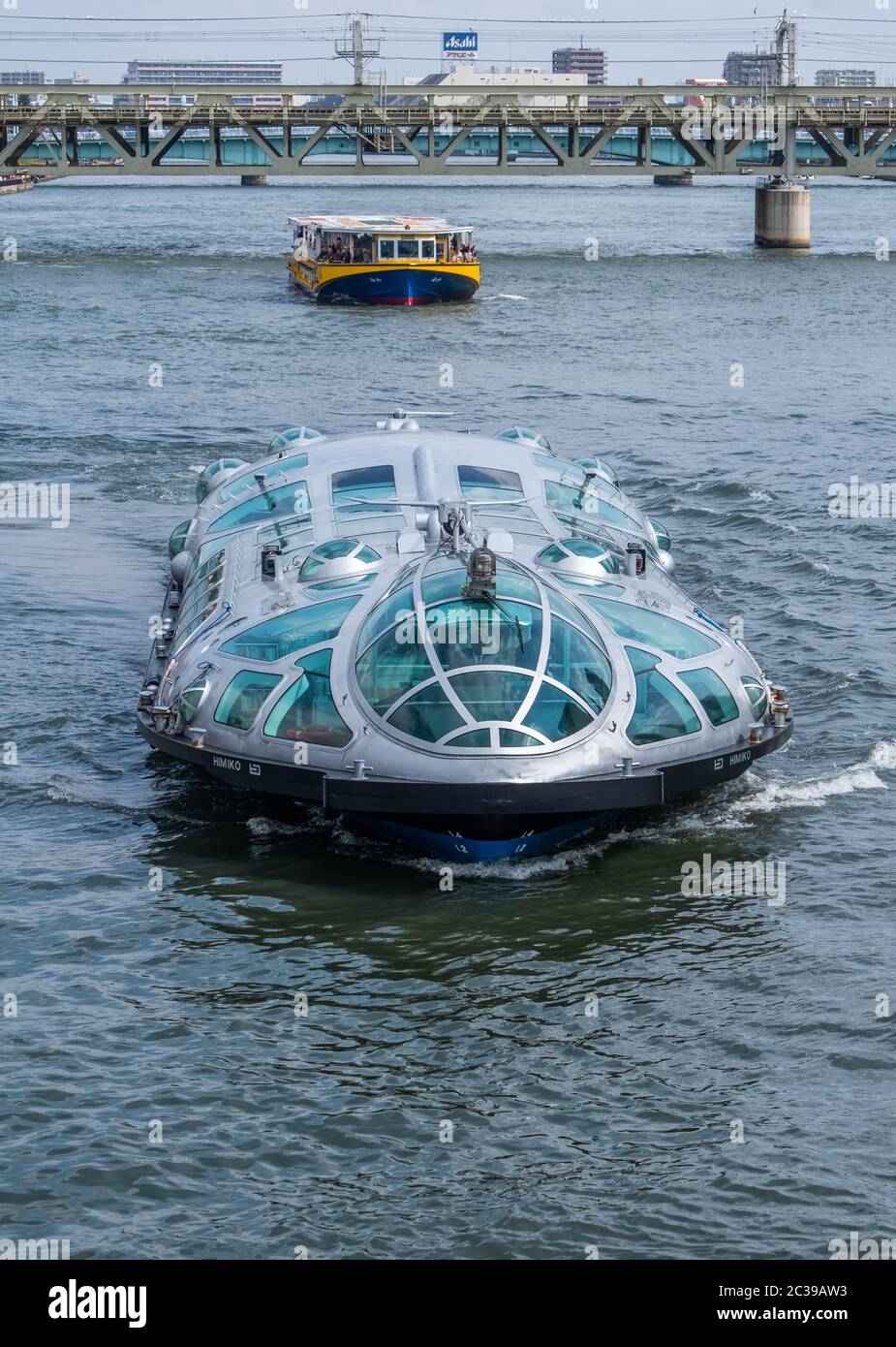 Futuristic looking water bus at Sumida Rover, Tokyo, Japan Stock Photo ...