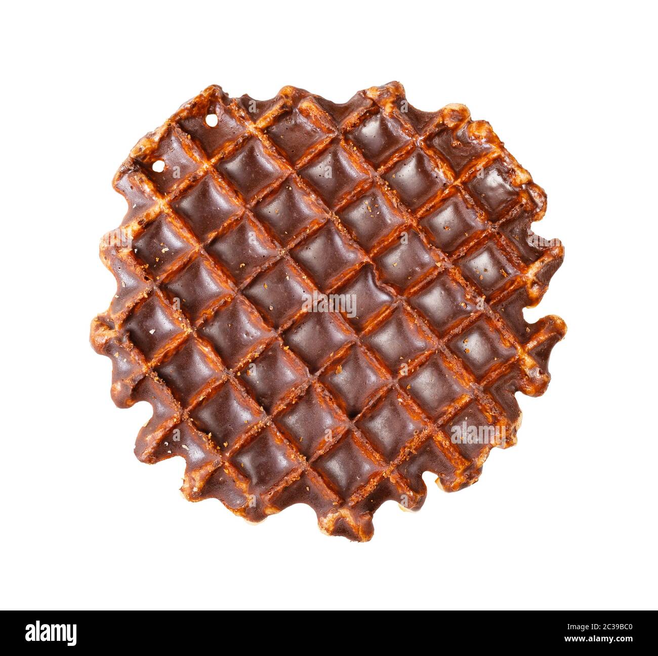 sweet chocolate-covered wafer isolated on white background Stock Photo ...