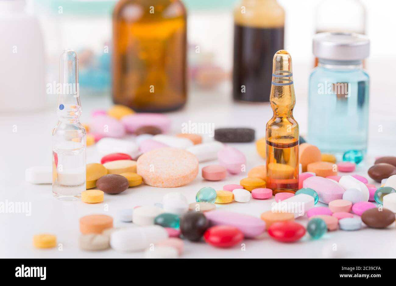 different Tablets pills capsule heap mix therapy drugs Stock Photo - Alamy