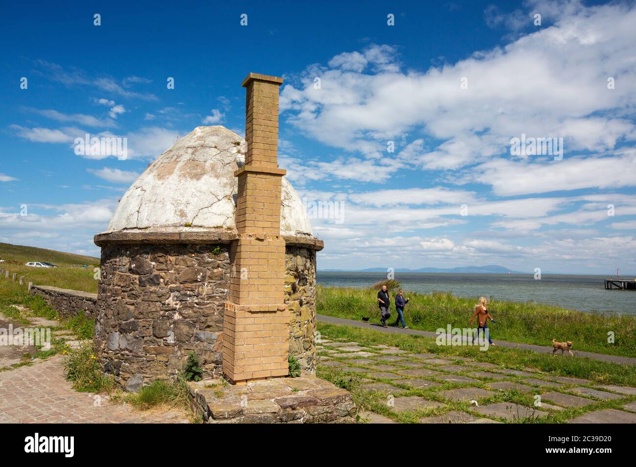 An old kiln shaped building on the waterfront at Workington, Cumbria ...