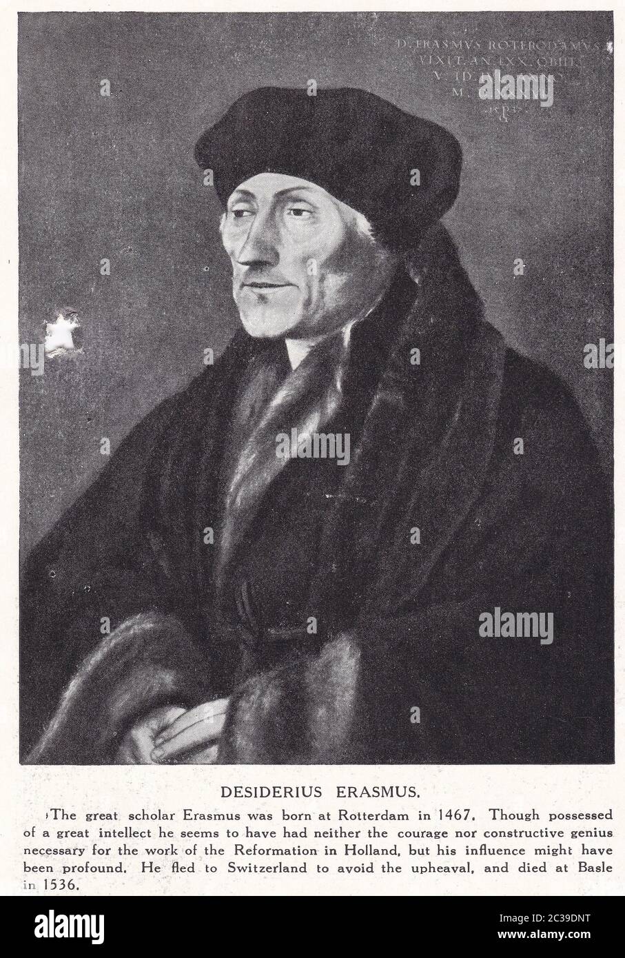 Portrait painting of Desiderius Erasmus Stock Photo - Alamy