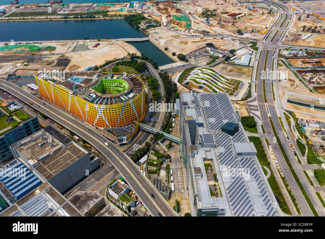 Kai Tak, Hong Kong 12 May 2019: Aerial view of Hong Kong construction ...