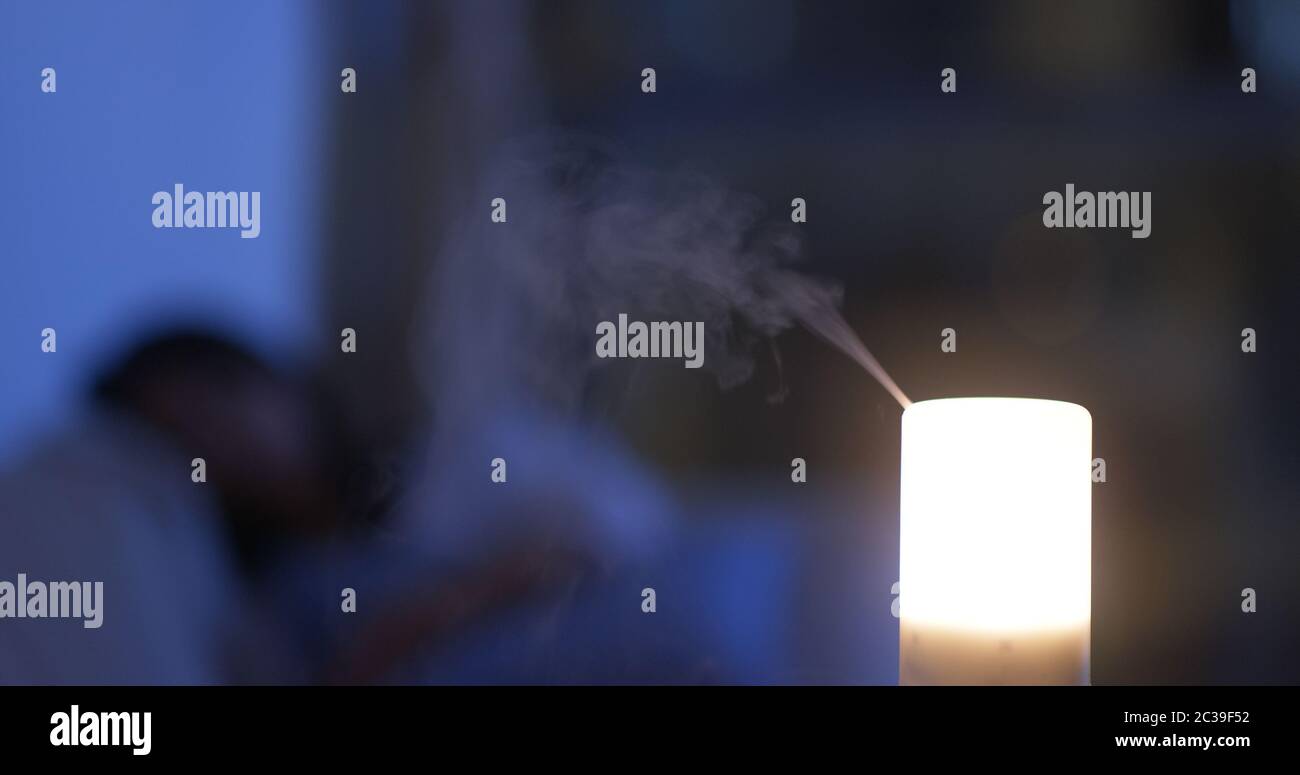 Air diffuser light at home in the evening Stock Photo - Alamy