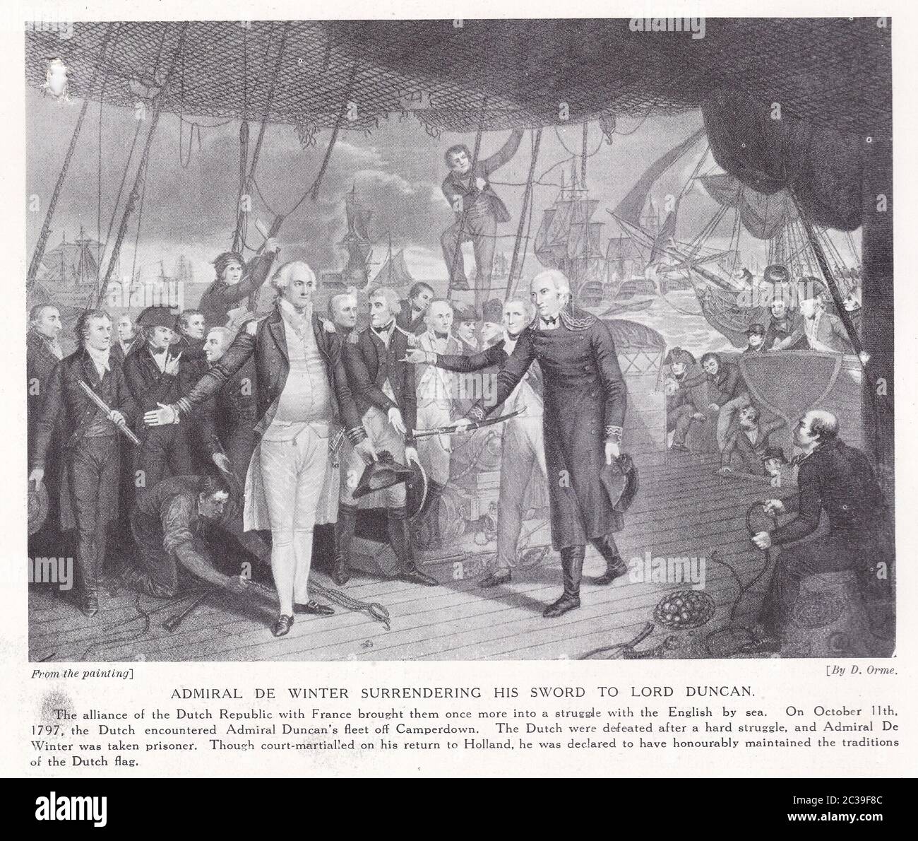 Admiral de winter surrendering his sword to lord duncan hi-res stock ...