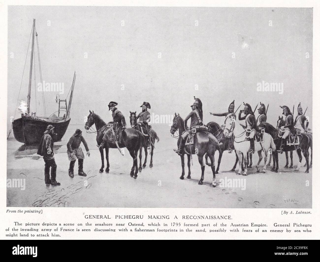 General Pichegru making a Reconnaissance - painting by A. Lalanze Stock ...