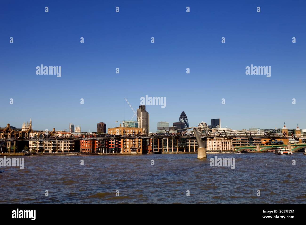 London view, river thames and modern bridge Stock Photo - Alamy