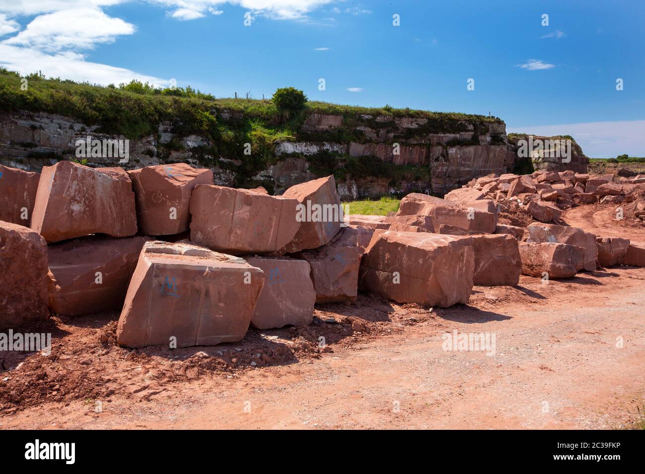 A quarry for St Bees red sandstone near Sandwith, Cumbria, UK Stock ...