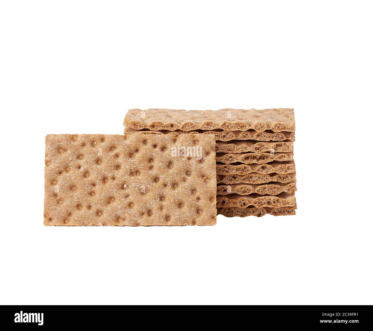 stack of rectangular snack bars isolated on a white background, close ...