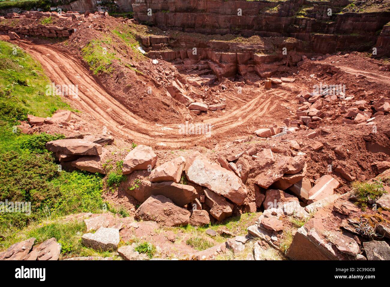 A quarry for St Bees red sandstone near Sandwith, Cumbria, UK Stock ...