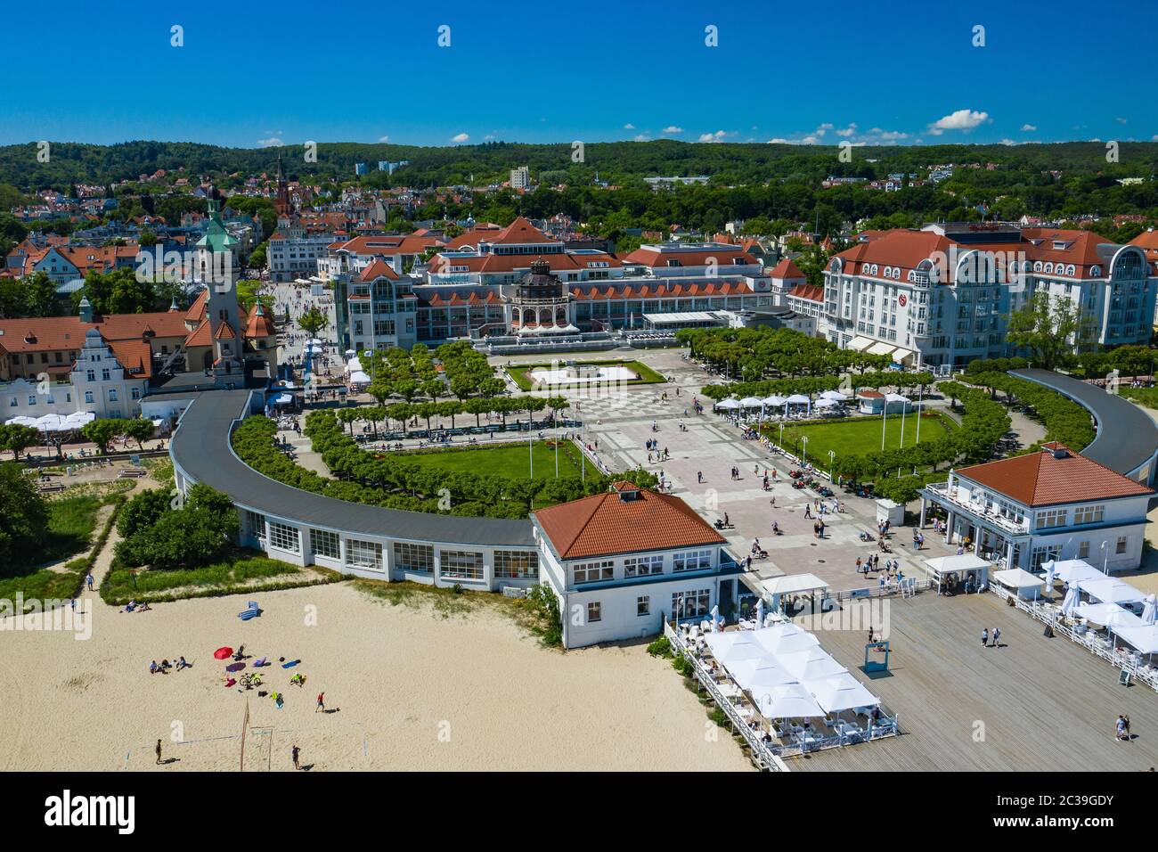 Sopot Aerial View. Beautiful architecture of Sopot resort from above ...