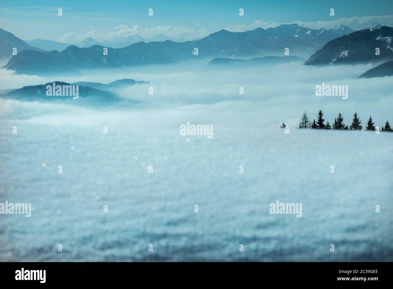 Landscape background, Mountains and winter space for your text Stock ...