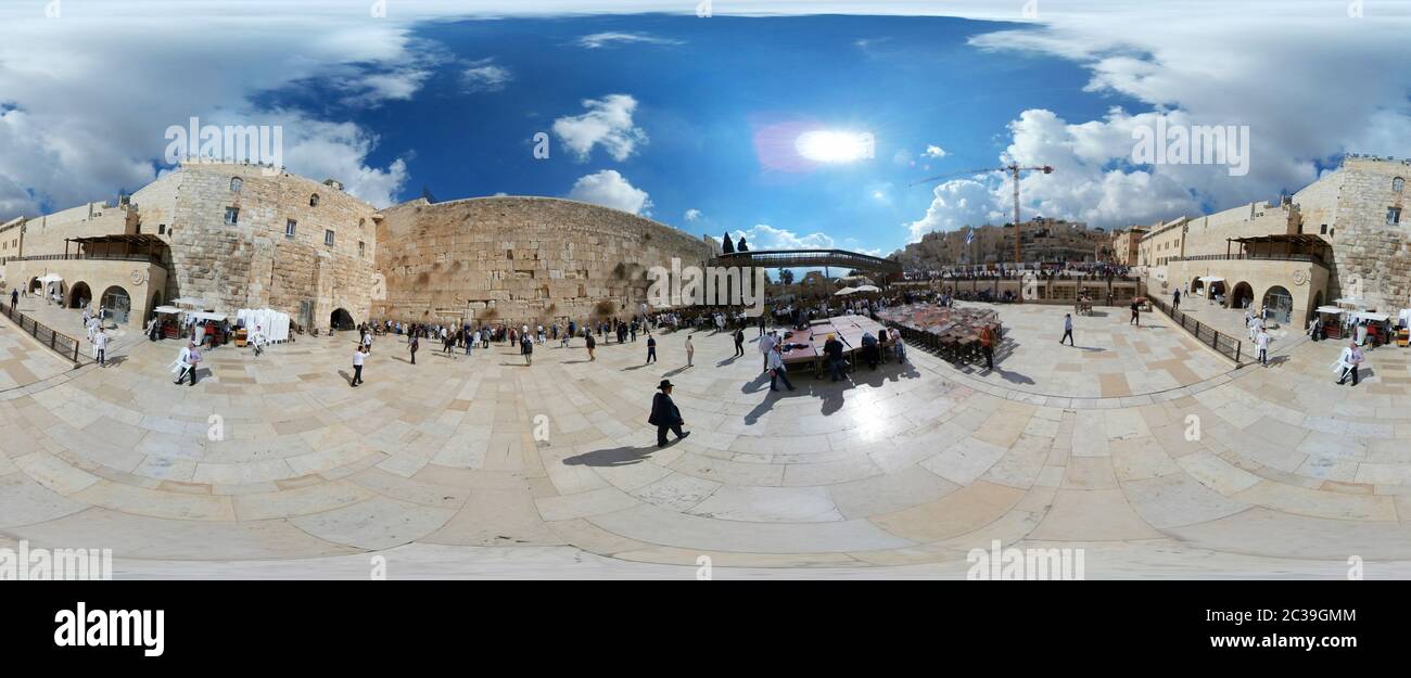 400 x 180 grad-Panorama: Klagemauer/ Western Wall, Altstadt, Jerusalem ...