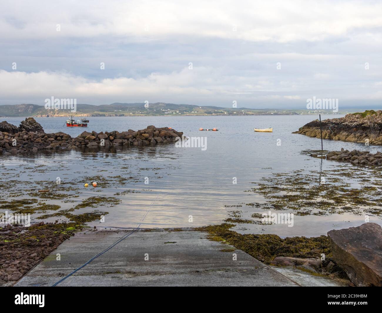 The fishing village of Cove on the B8057 overlooking Loch Ewe in Wester ...