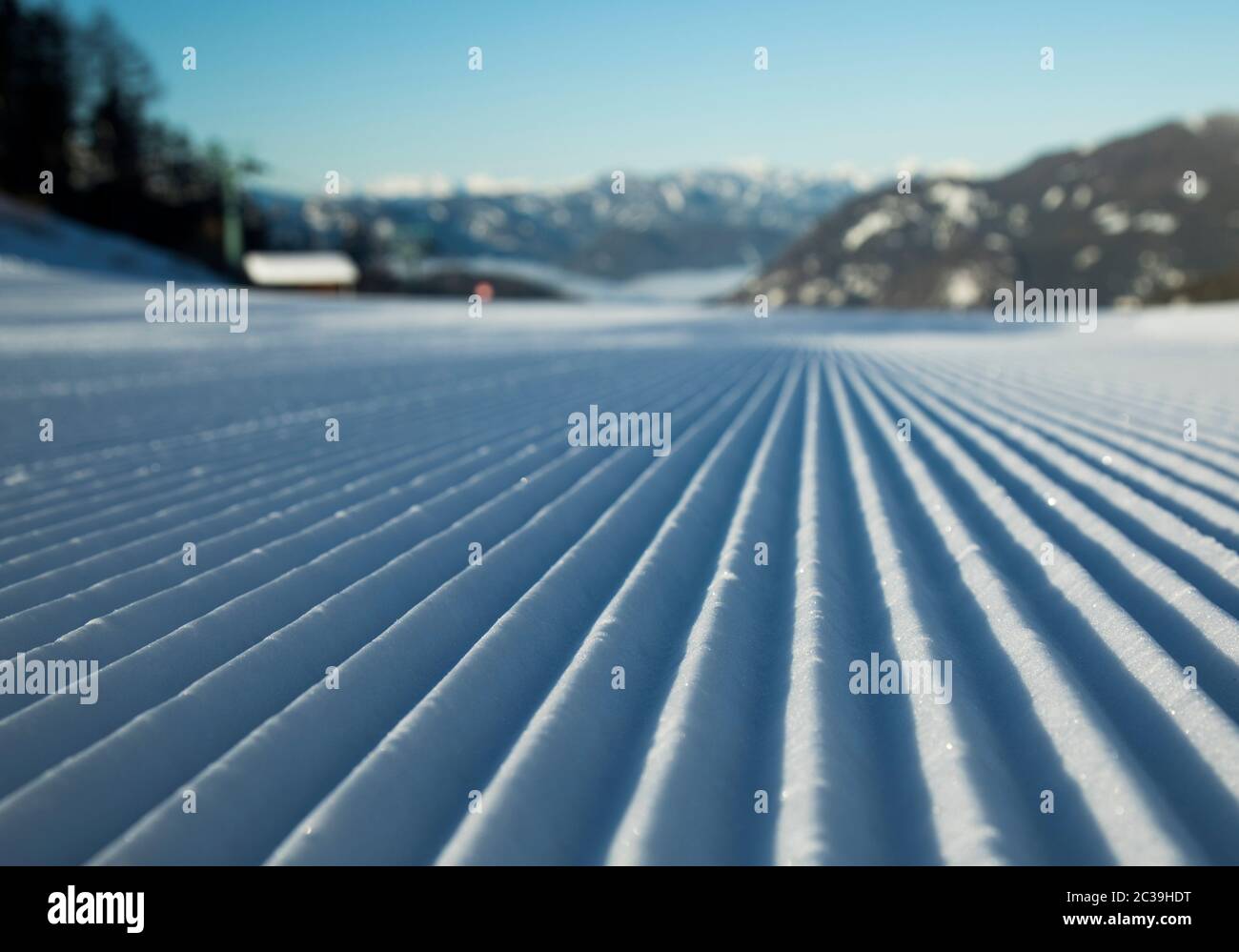 Winter mountains panorama with ski slope Stock Photo - Alamy
