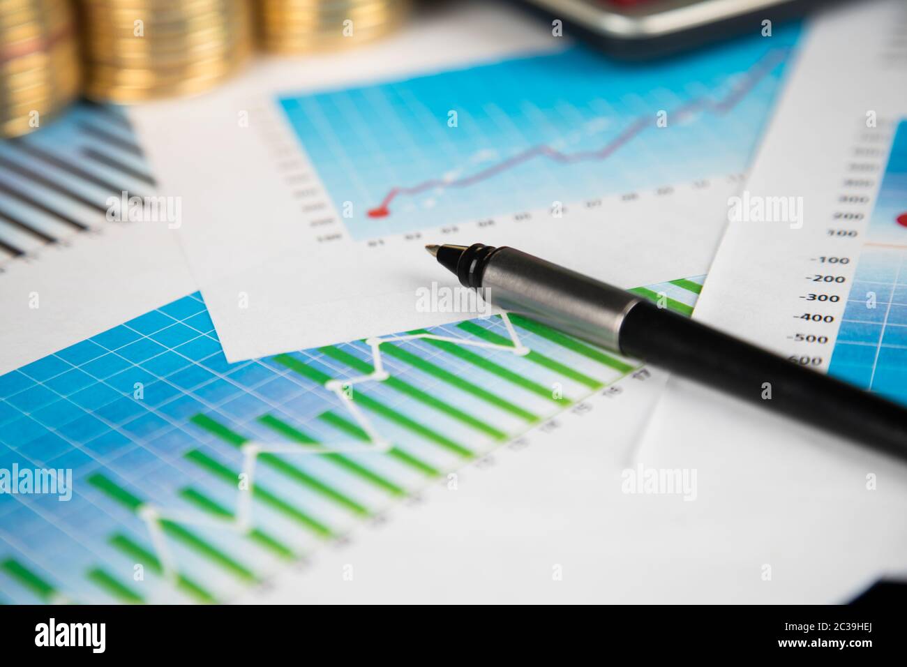 Business graph on chart background Stock Photo - Alamy