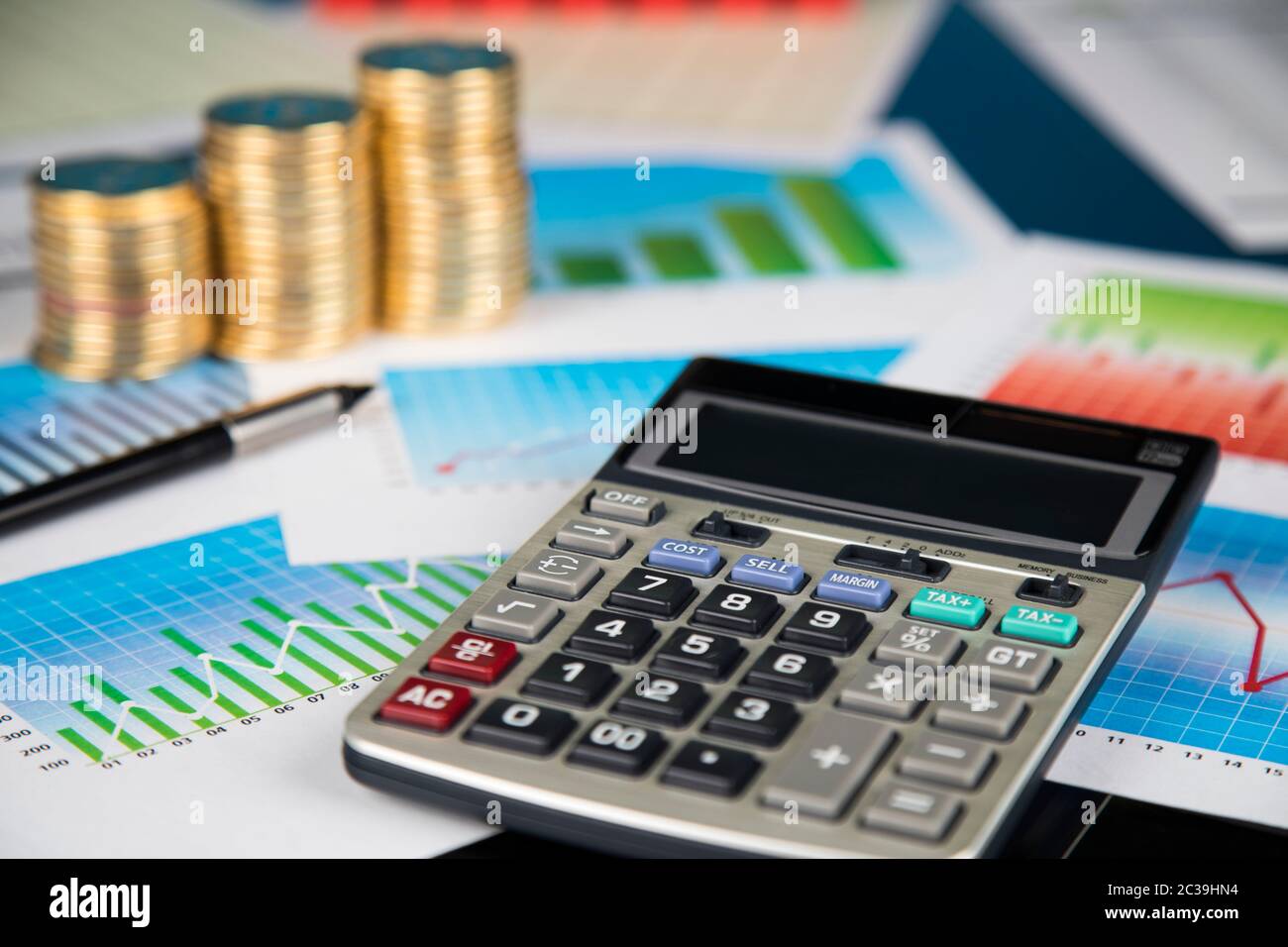 Business graph on chart background Stock Photo - Alamy