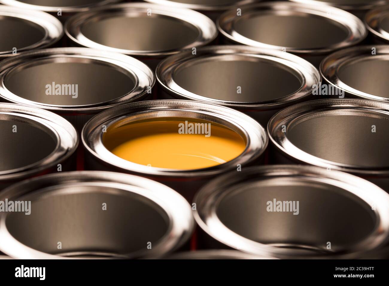 Tin metal cans, Painting background Stock Photo - Alamy