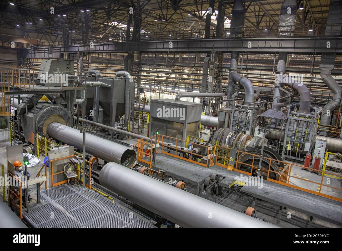Industrial workshop of a gas pipe factory Stock Photo - Alamy