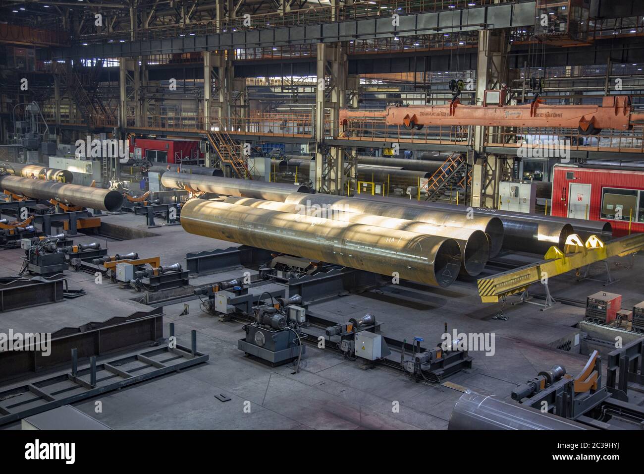 Industrial workshop of a gas pipe factory Stock Photo - Alamy