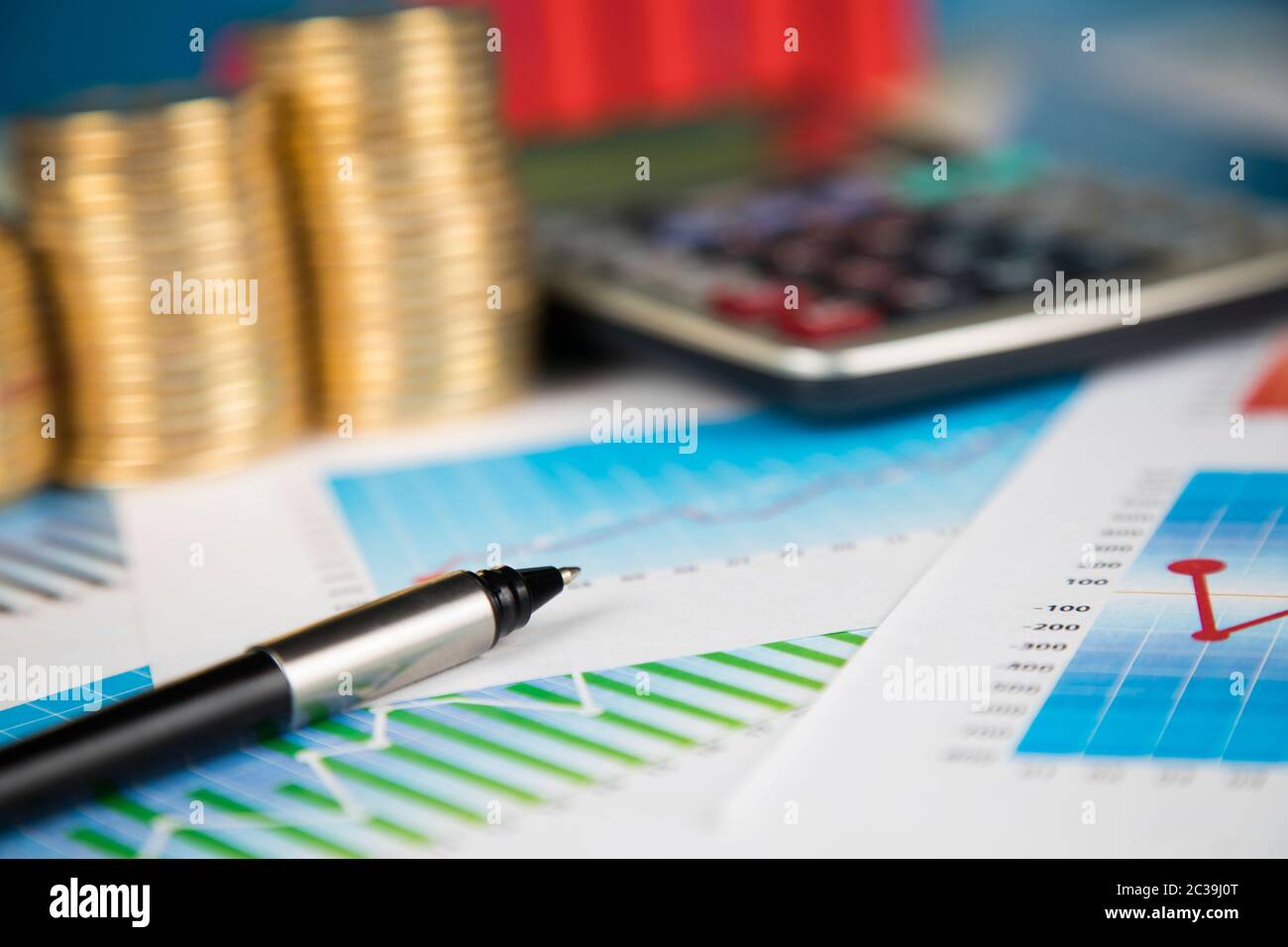 Business graph on chart background Stock Photo - Alamy