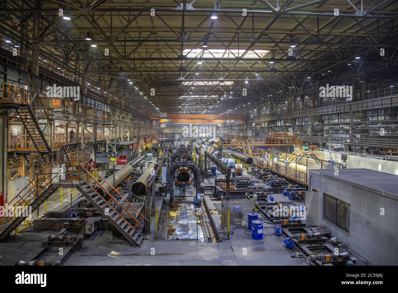 Industrial workshop of a gas pipe factory Stock Photo - Alamy