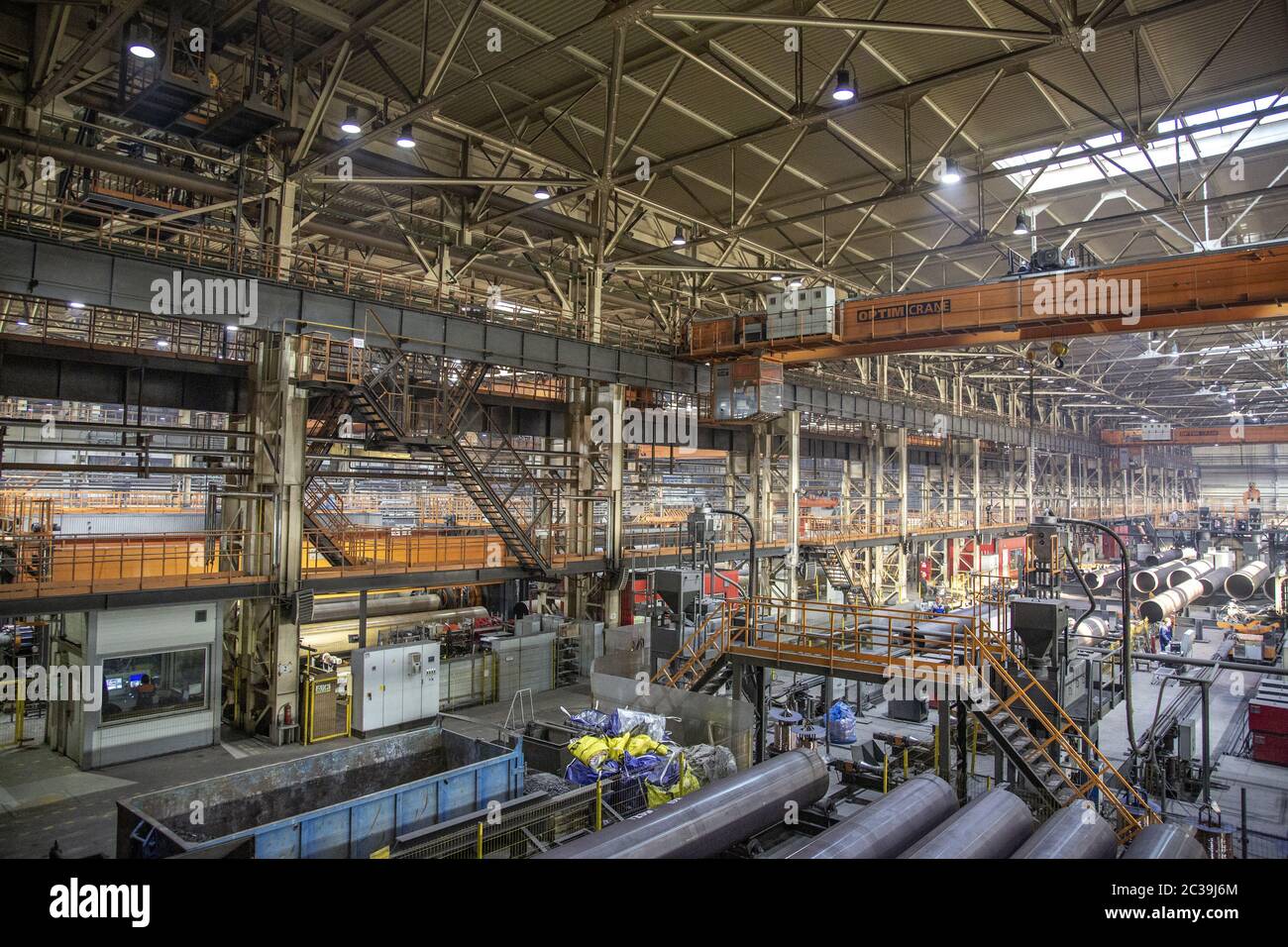Industrial workshop of a gas pipe factory Stock Photo - Alamy