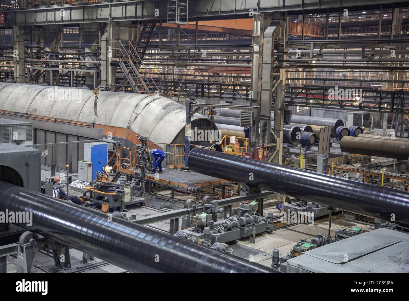 Industrial workshop of a gas pipe factory Stock Photo - Alamy