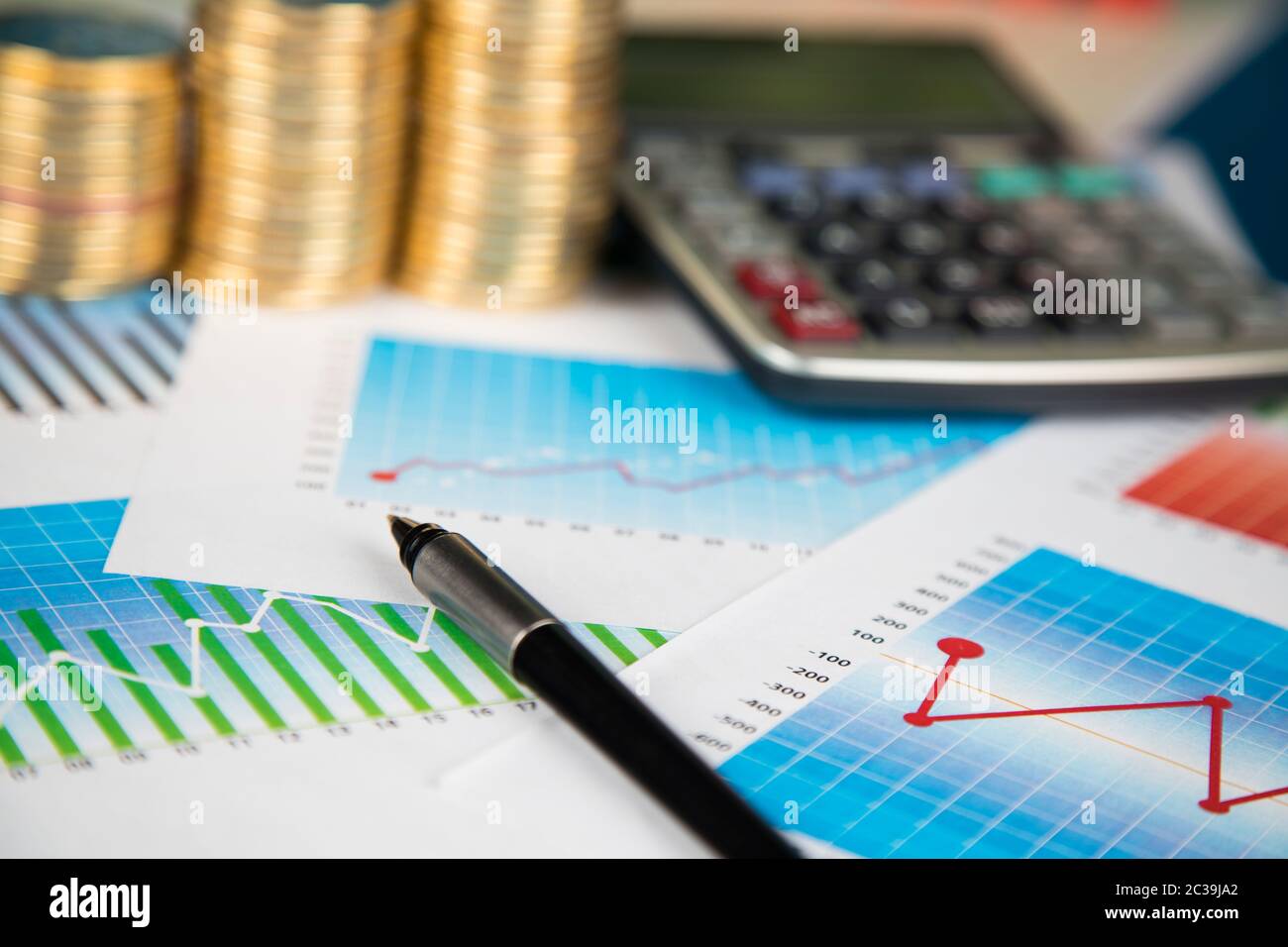 Business graph on chart background Stock Photo - Alamy