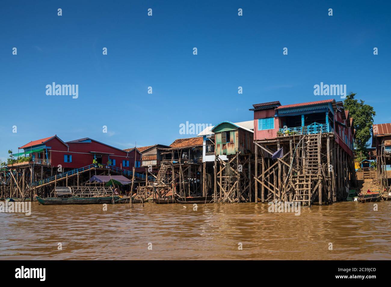 Kompong Khleang Floating Village at Lake Tonle Sap Cambodia Stock Photo ...