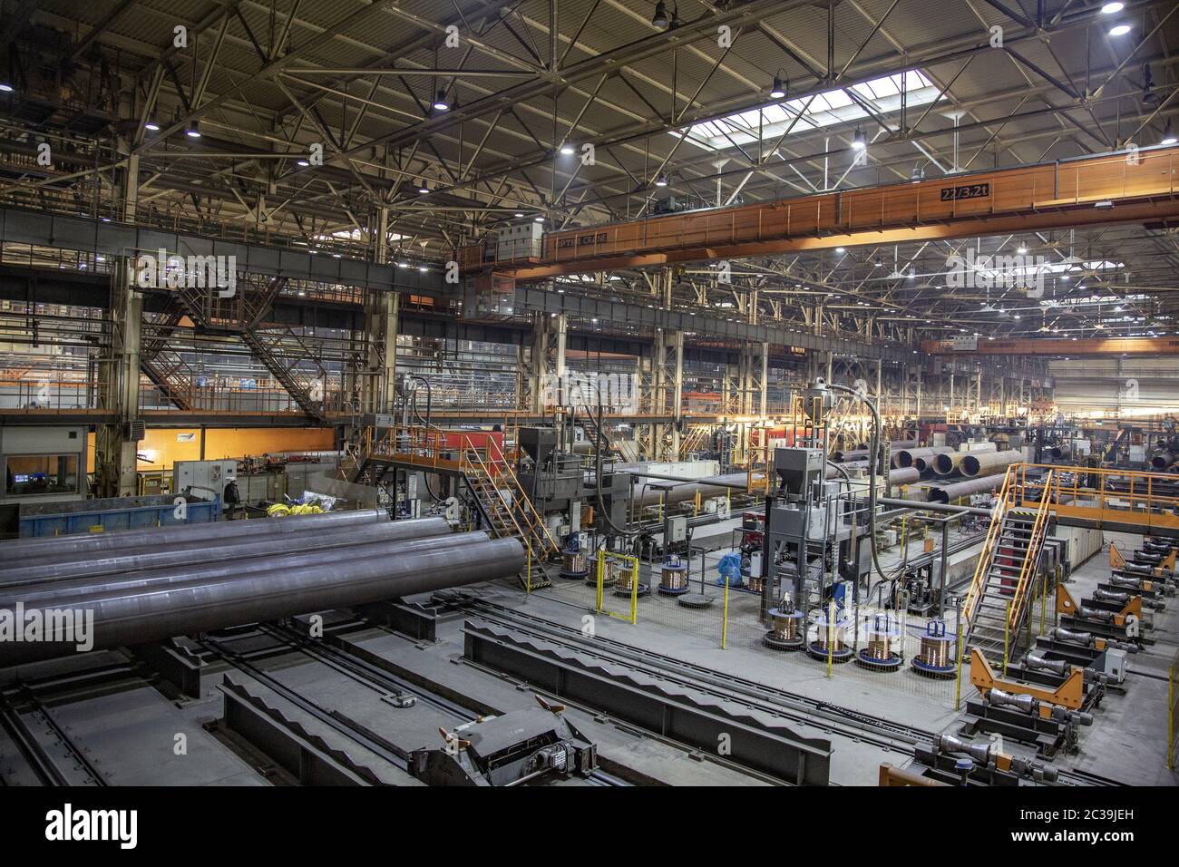 Industrial workshop of a gas pipe factory Stock Photo - Alamy