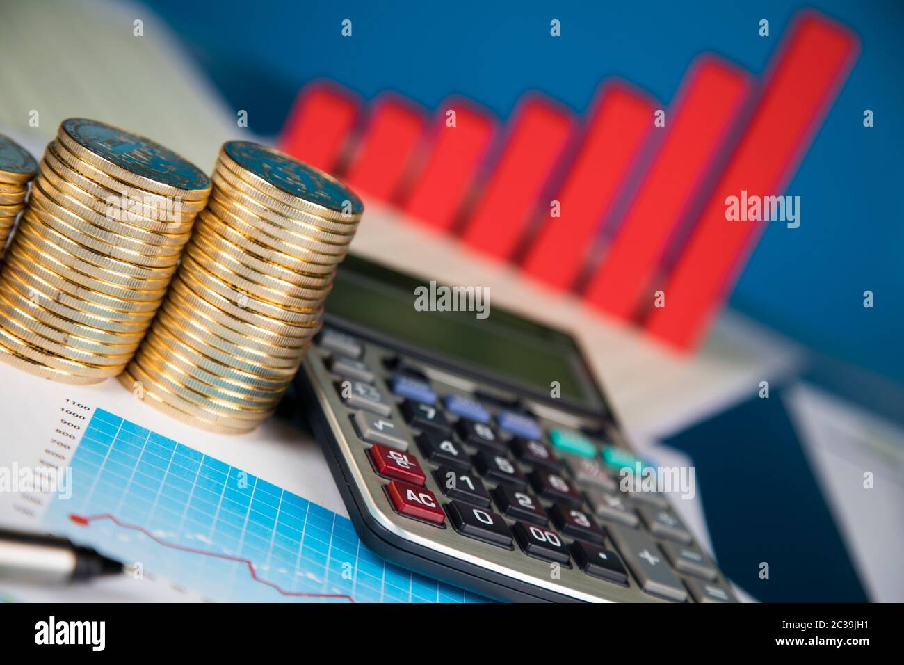 Business graph on chart background Stock Photo - Alamy