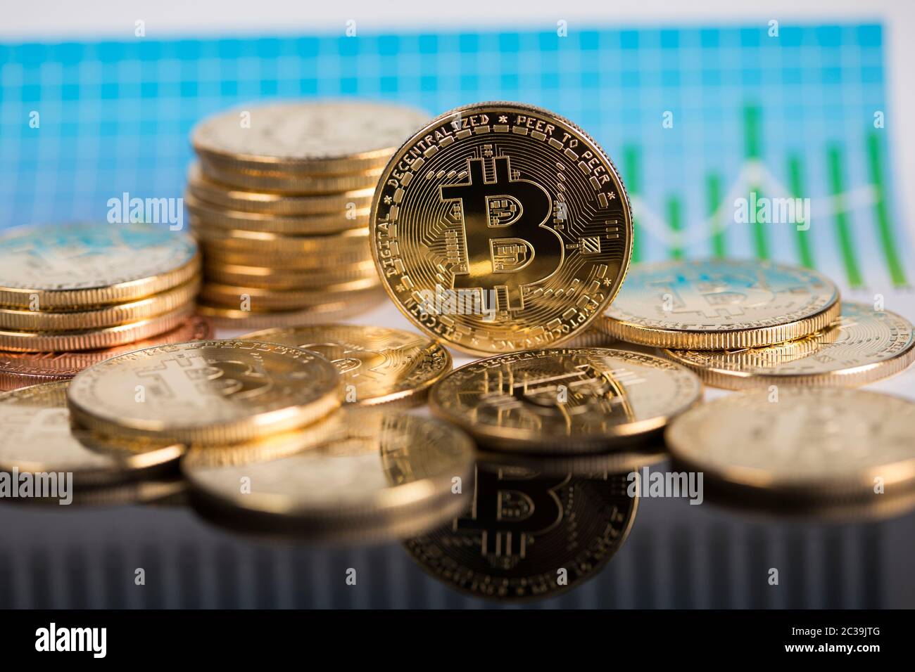 Bitcoins and new virtual money concept, financial chart Stock Photo - Alamy