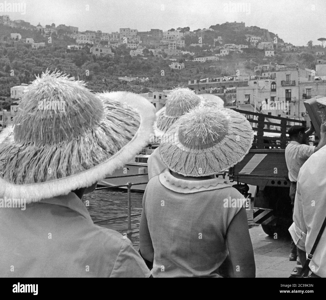 German tourists go on holiday in Capri in the 50s. Undated photo, taken ...