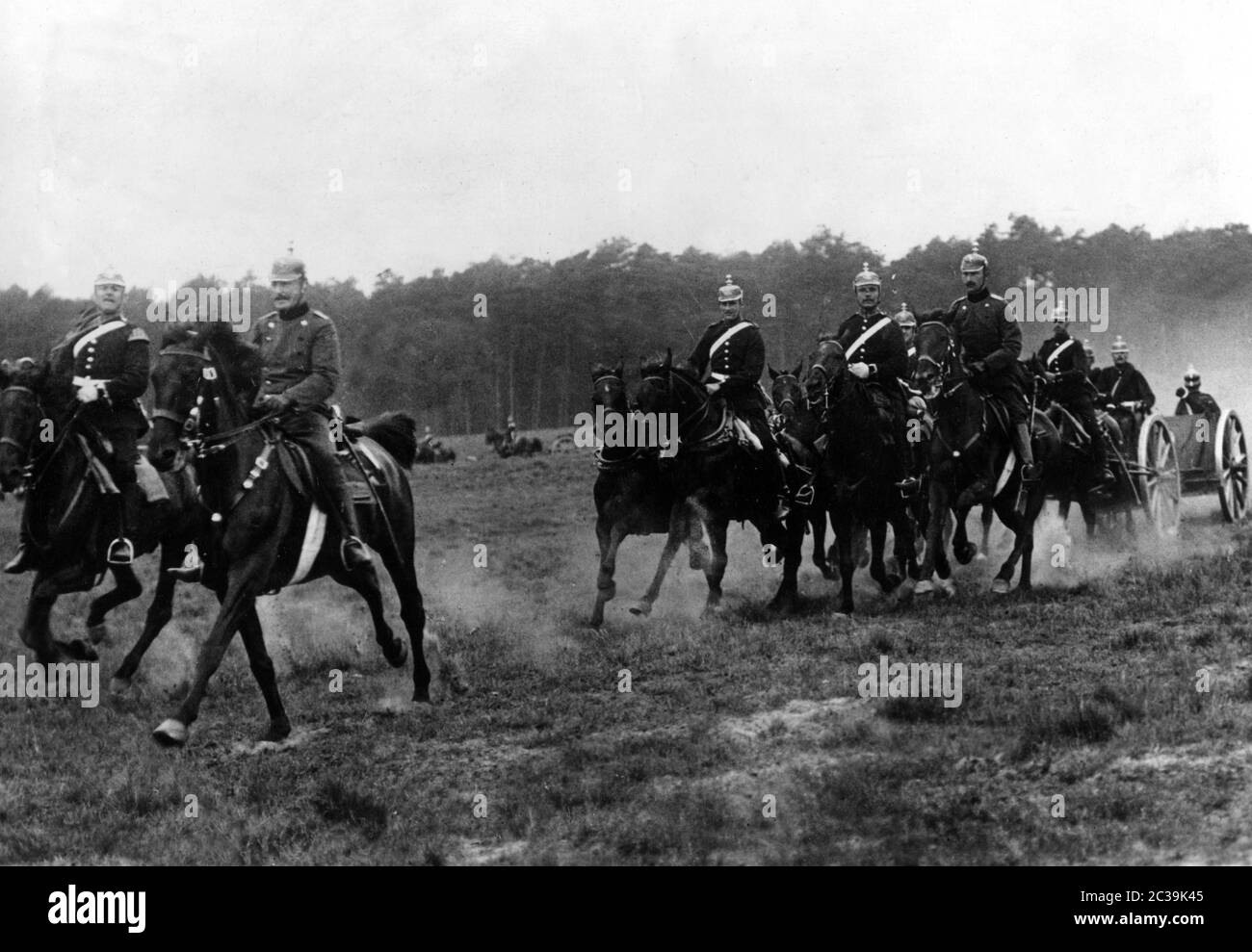 Cavalrymen of the German army ride in formation during an exercise ...