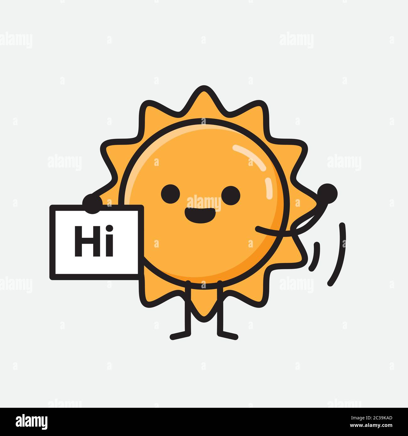 An illustration of Cute Sun Mascot Vector Character in Flat Design ...