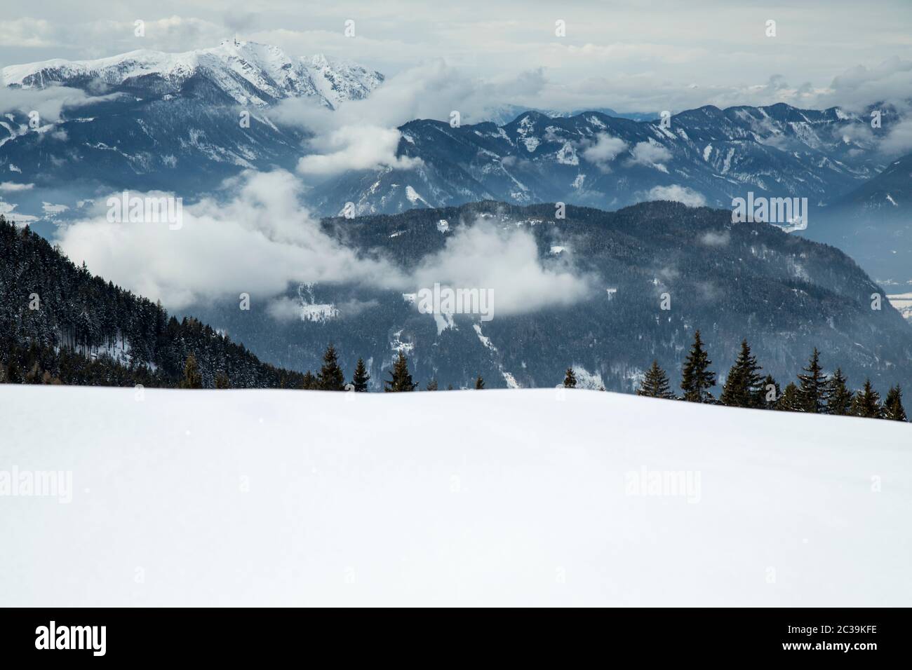 View of beautiful Winter mountain landscape Stock Photo - Alamy
