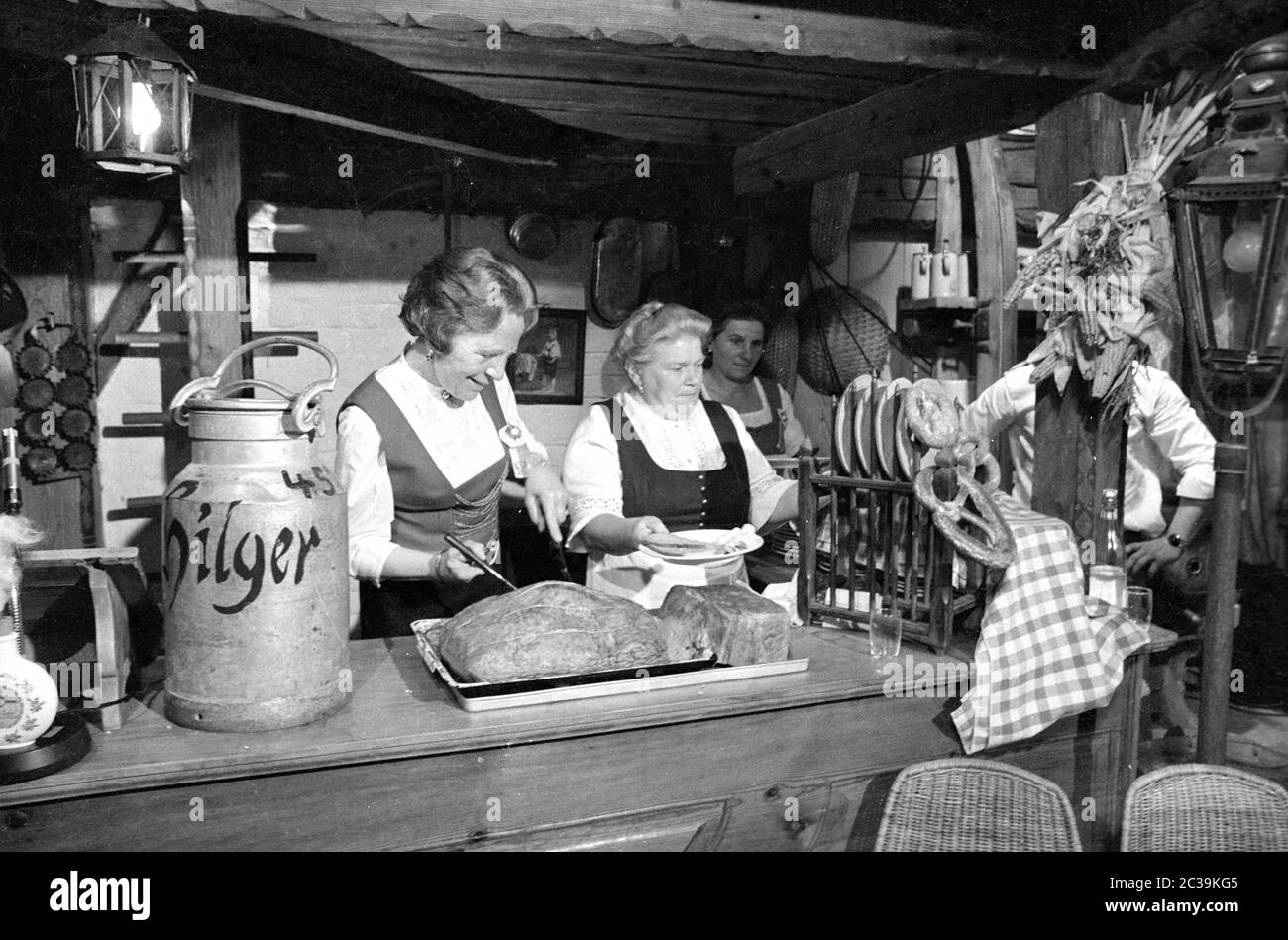 Gertrud Goppel (l., probably), the wife of the Bavarian Minister ...