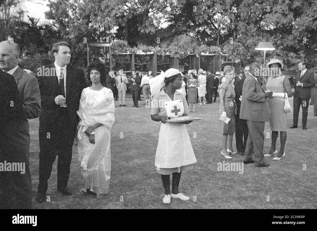 A festive garden party with British and Antiguan guests on the ...