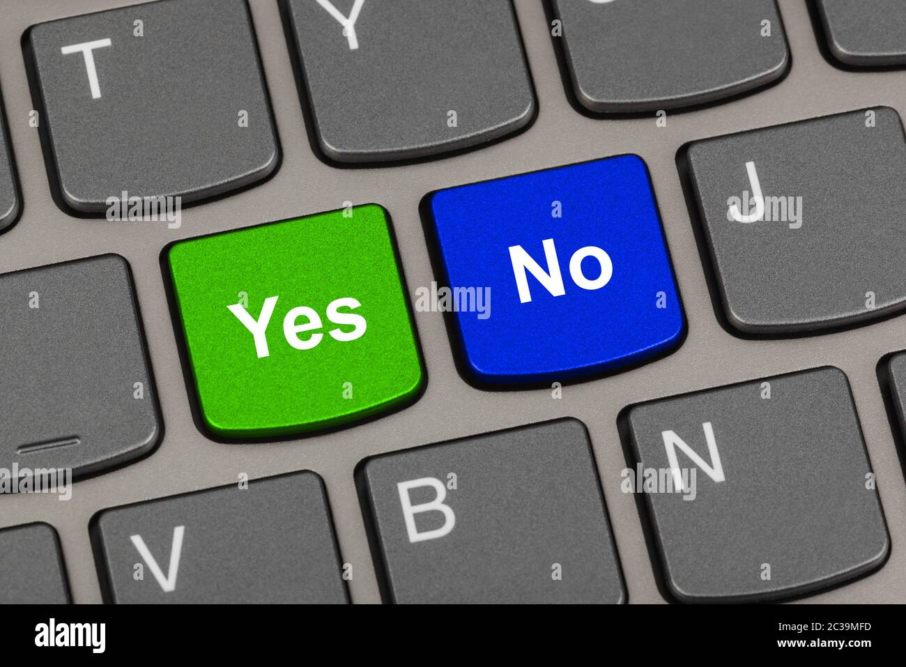 Computer keyboard with Yes and No keys Stock Photo - Alamy
