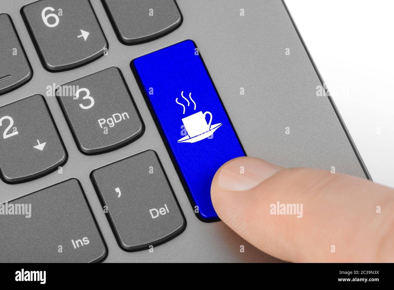 Computer keyboard with coffee key Stock Photo - Alamy