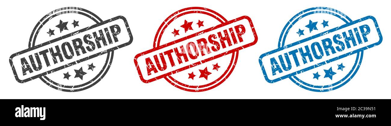 authorship stamp. authorship round isolated sign. authorship label set ...