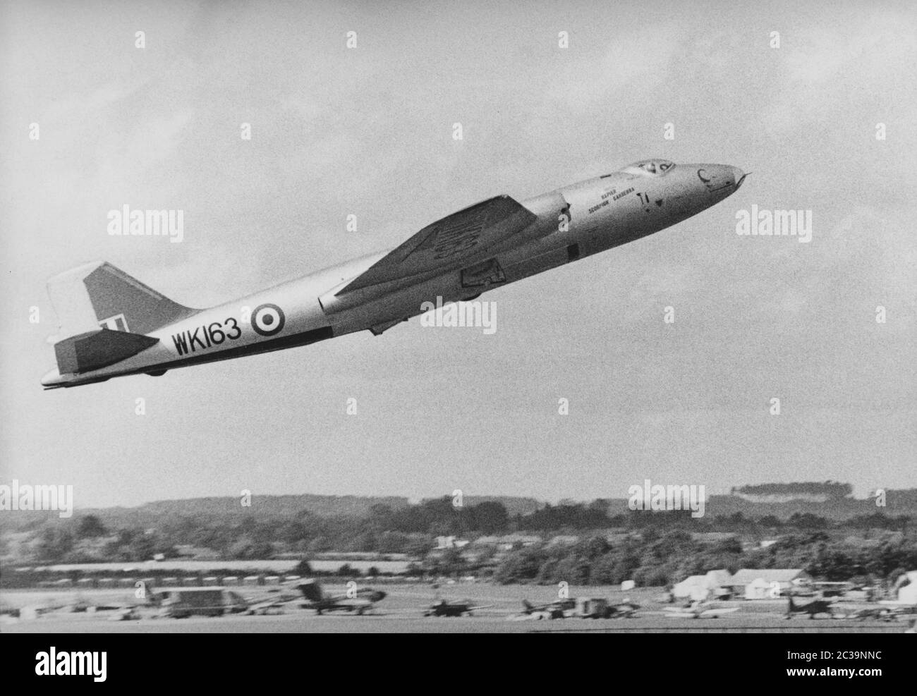 A Canberra fighter plane at the Farnborough Airshow in the United ...