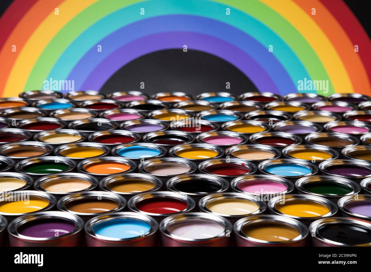 Colorful paint cans set, Painting background Stock Photo - Alamy