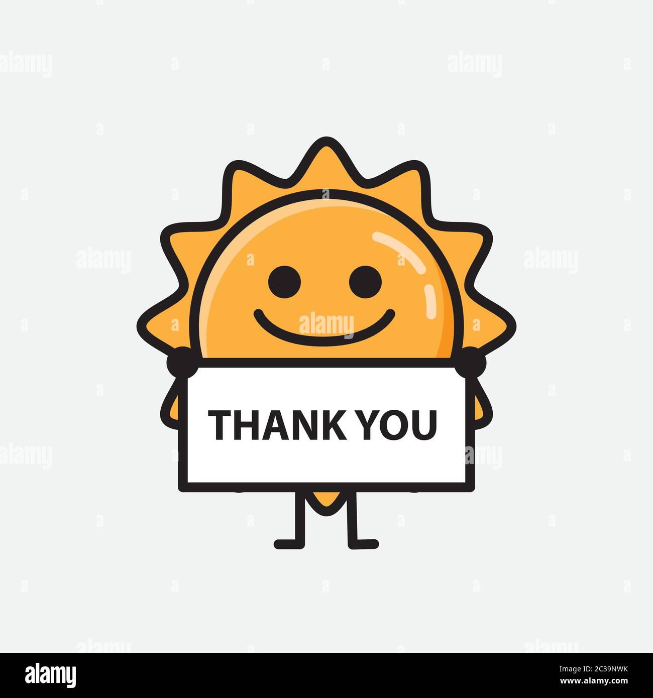 An illustration of Cute Sun Mascot Vector Character in Flat Design ...