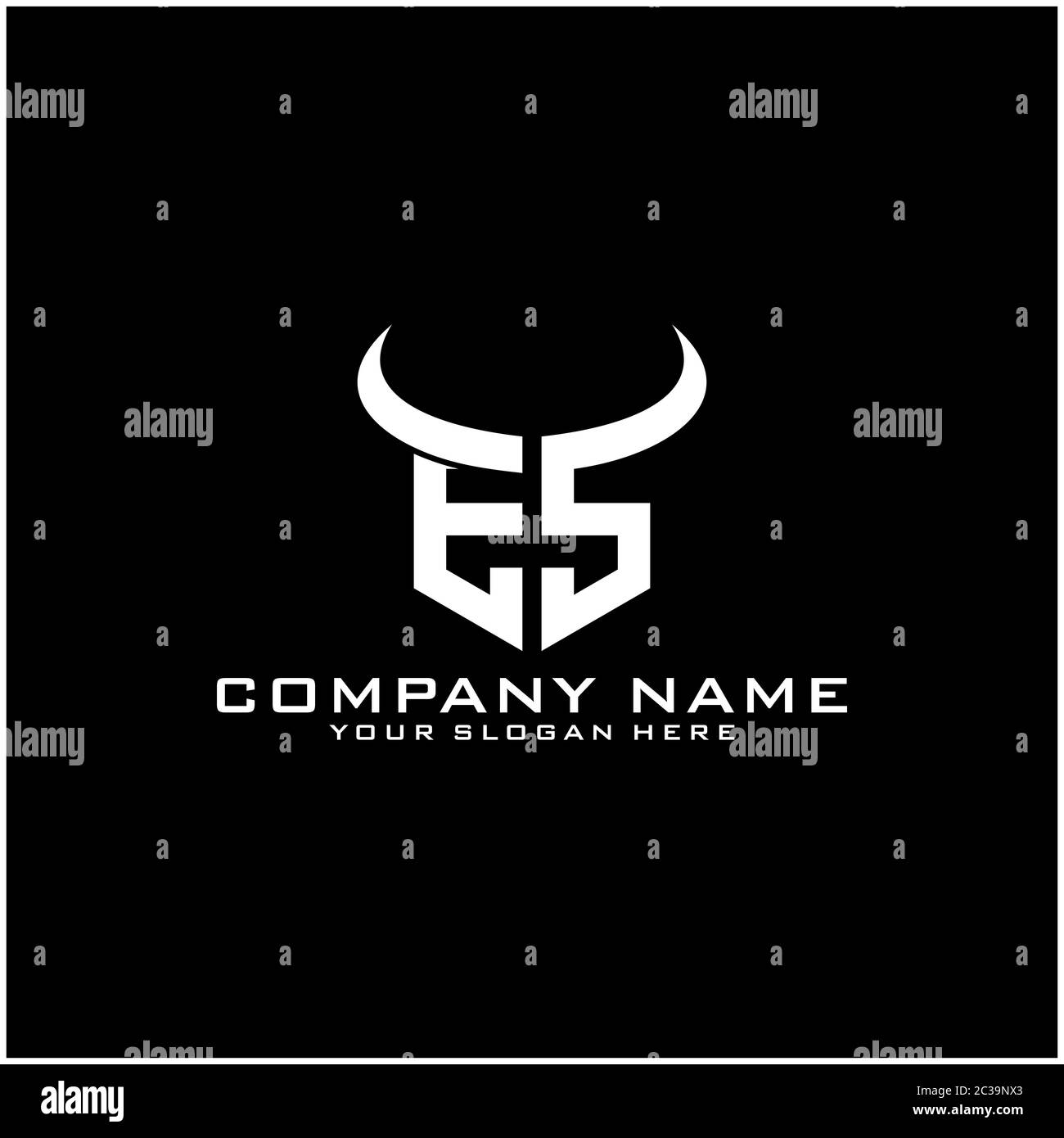 Initial es logo vector vectors Black and White Stock Photos & Images ...