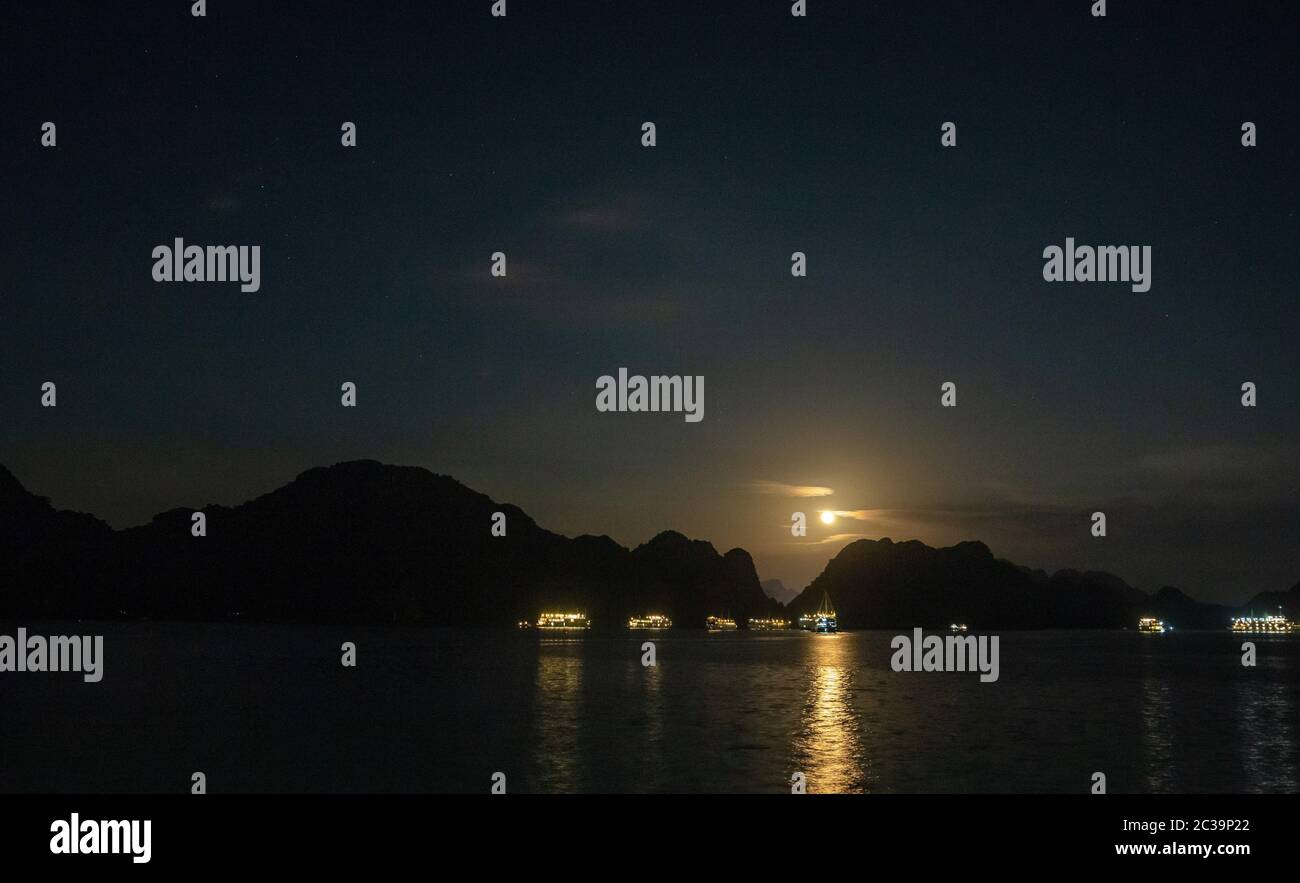Halong Bay Vietnam at Night Stock Photo - Alamy