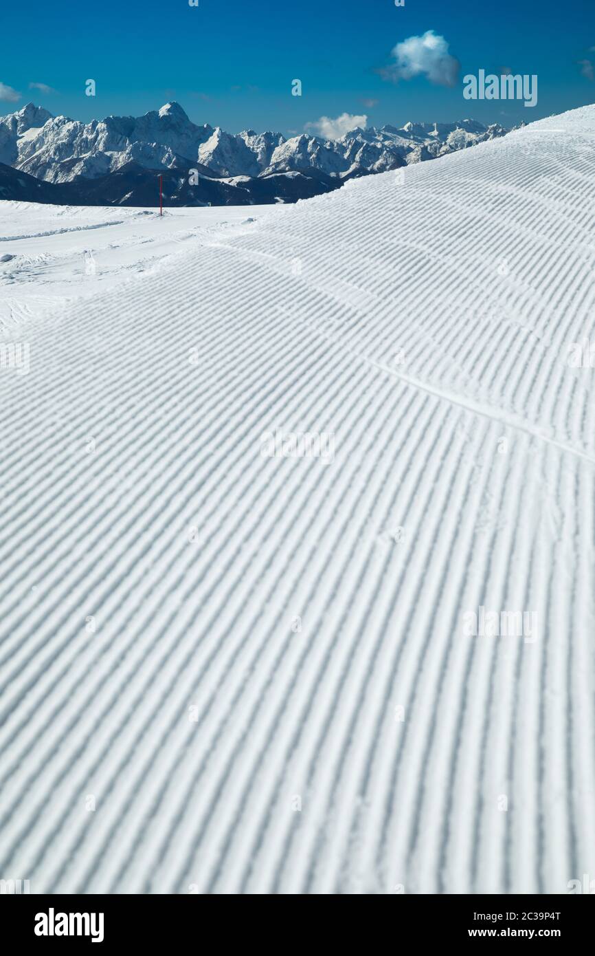 Winter mountains panorama with ski slope Stock Photo - Alamy
