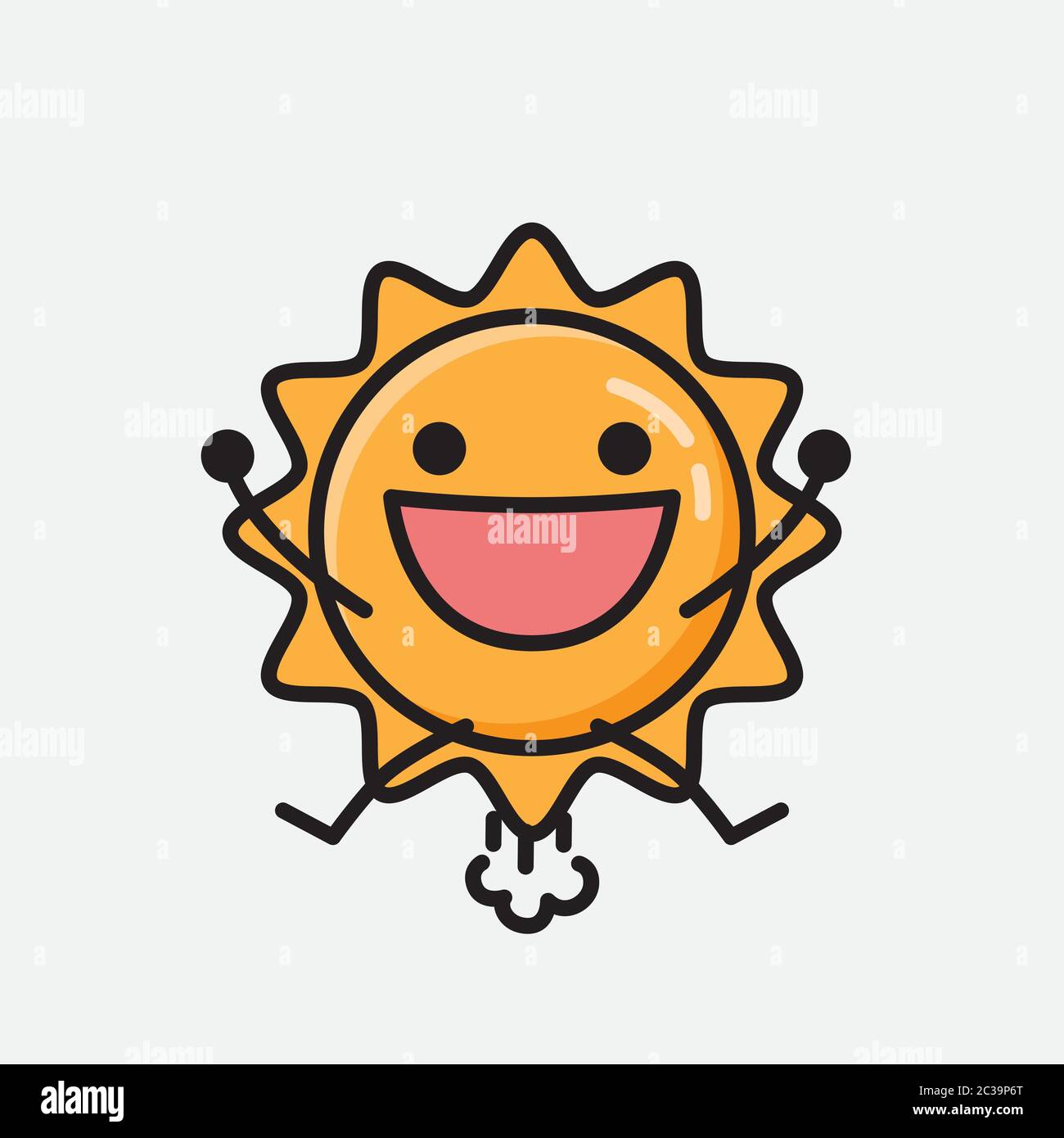 An illustration of Cute Sun Mascot Vector Character in Flat Design ...
