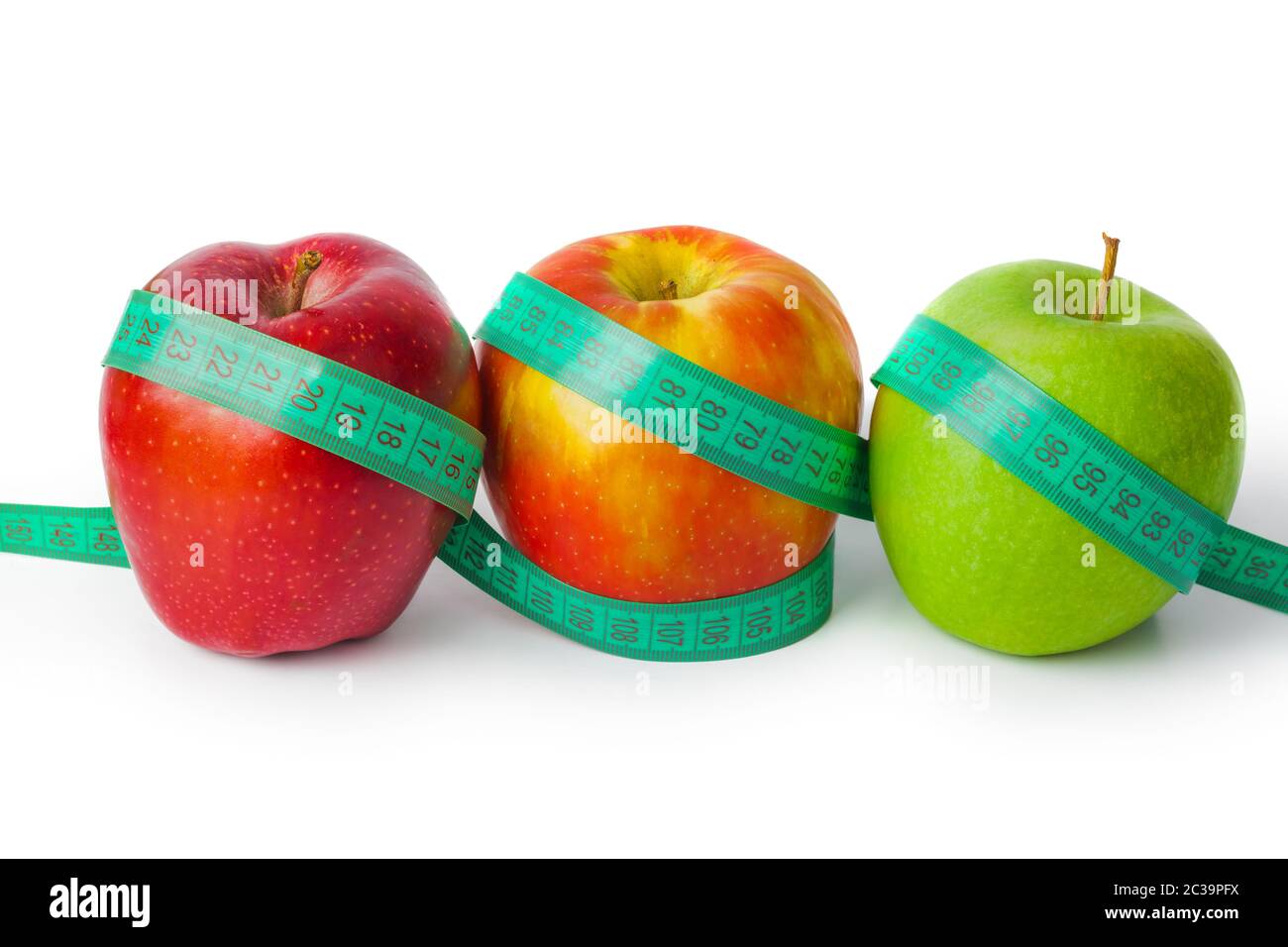 Apples and measuring tape Stock Photo - Alamy