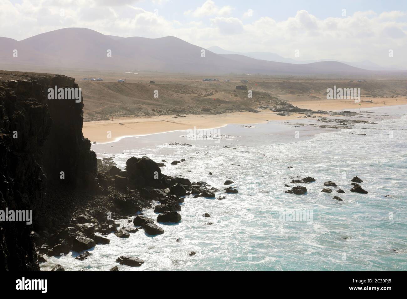 Amazing view of Playa del Castillo in Fuerteventura, Canary Islands ...